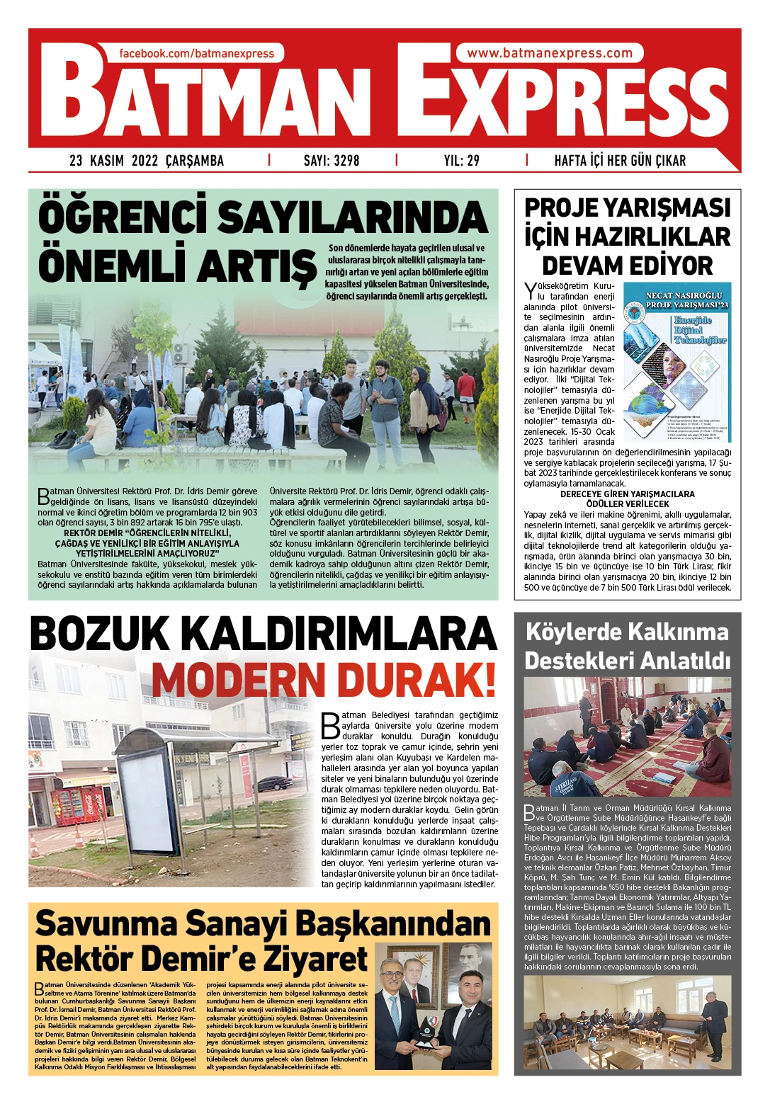 23 KASIM 2022 ÇARŞAMBA - Batman Express Gazetesi