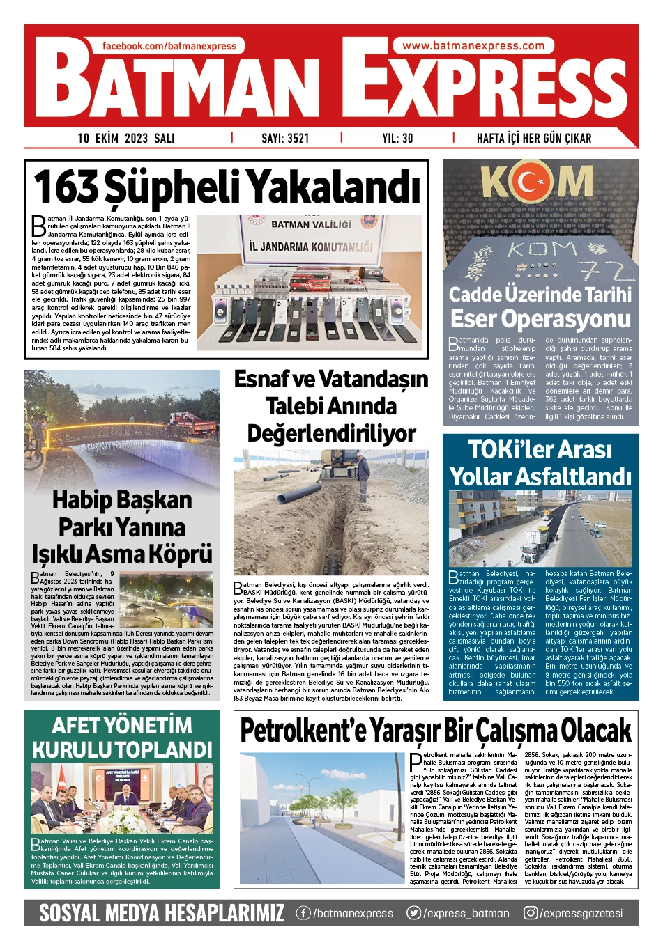 10 EKİM 2023 SALI - Batman Express Gazetesi