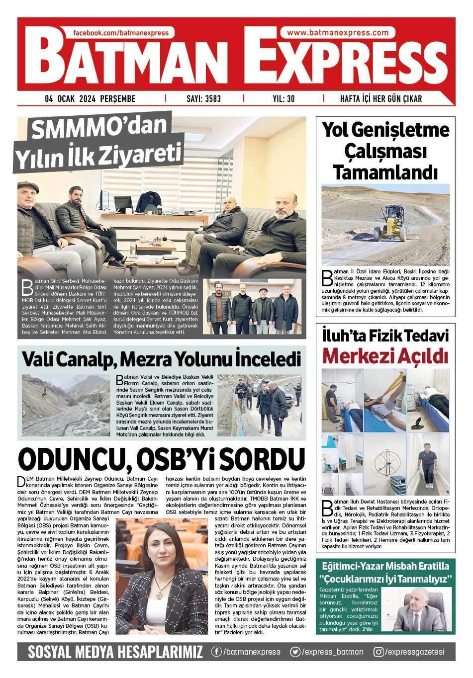 04 OCAK 2024 PERŞEMBE - Batman Express Gazetesi