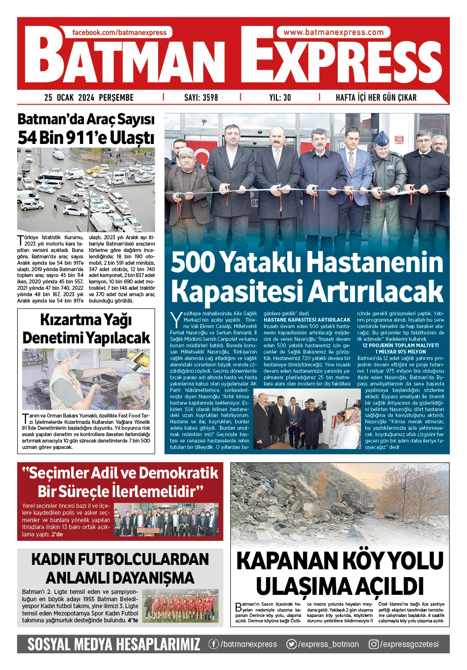 25 OCAK 2024 PERŞEMBE - Batman Express Gazetesi