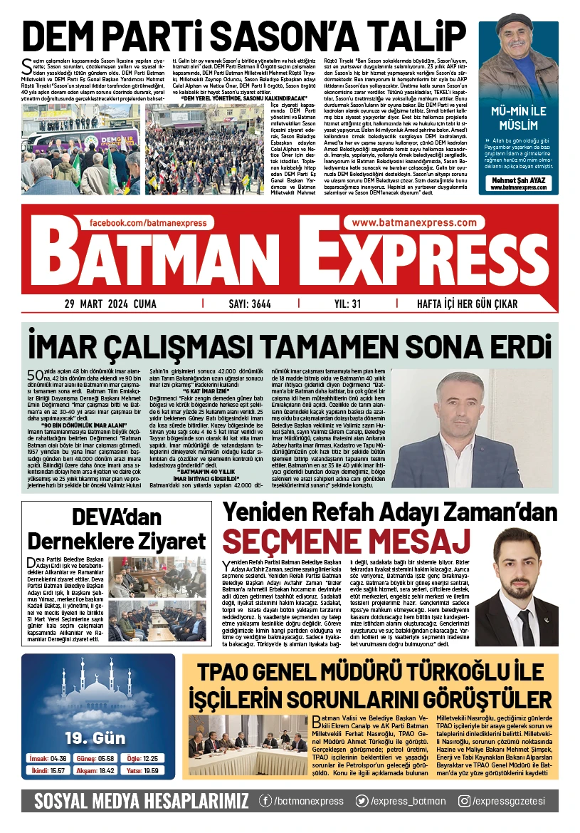 E-GAZETE - Batman Express Gazetesi