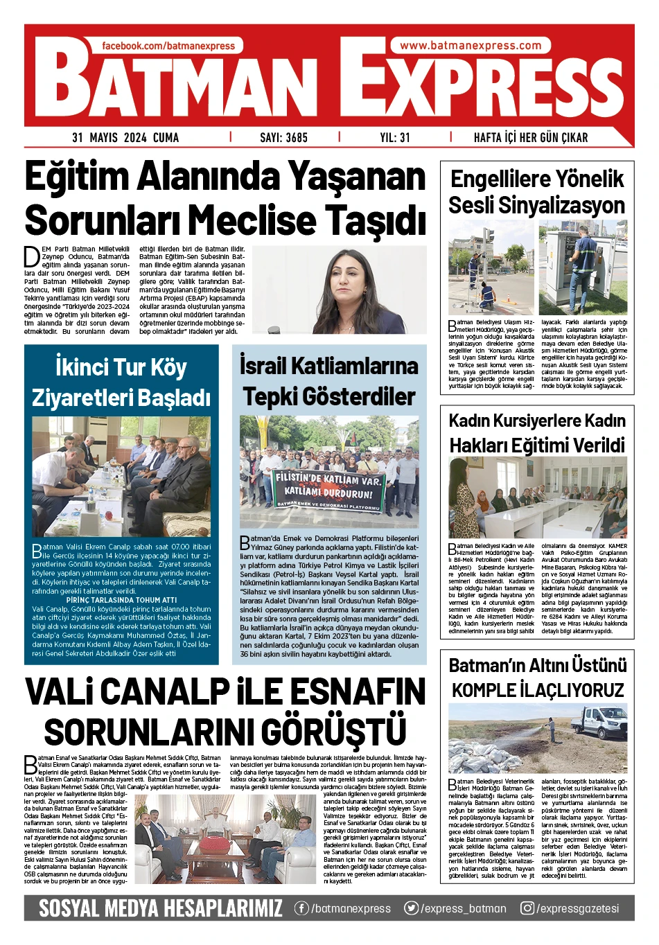 31 MAYIS 2024 CUMA - Batman Express Gazetesi