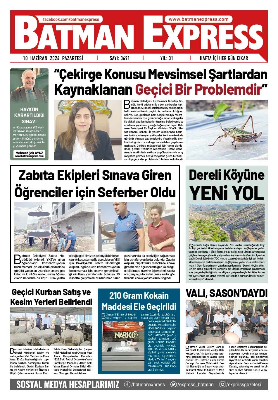 10 HAZİRAN 2024 PAZARTESİ - Batman Express Gazetesi