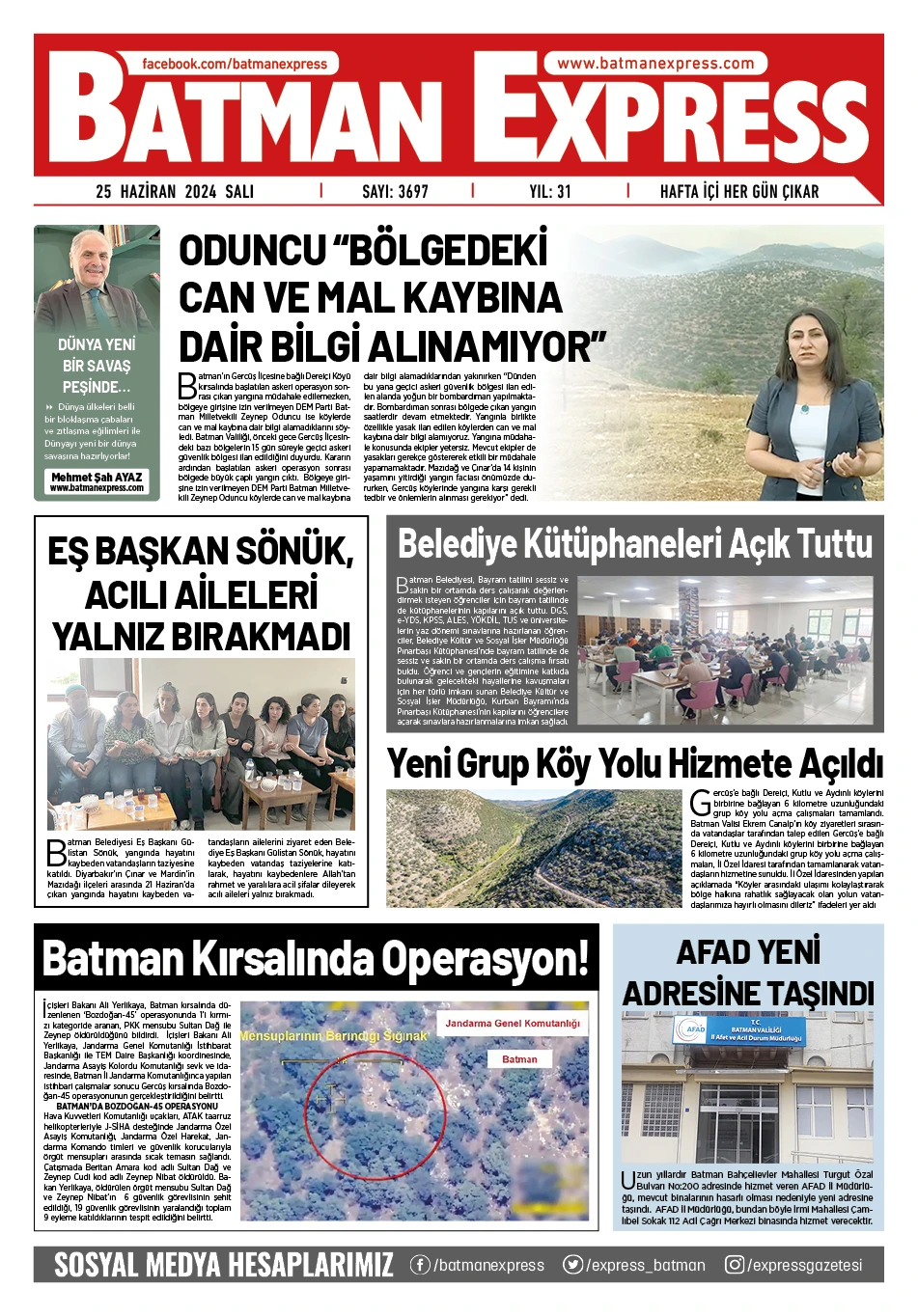 24 HAZİRAN 2024 SALI - Batman Express Gazetesi