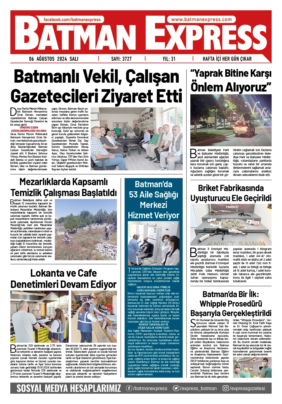 06 AĞUSTOS 2024 SALI - Batman Express Gazetesi