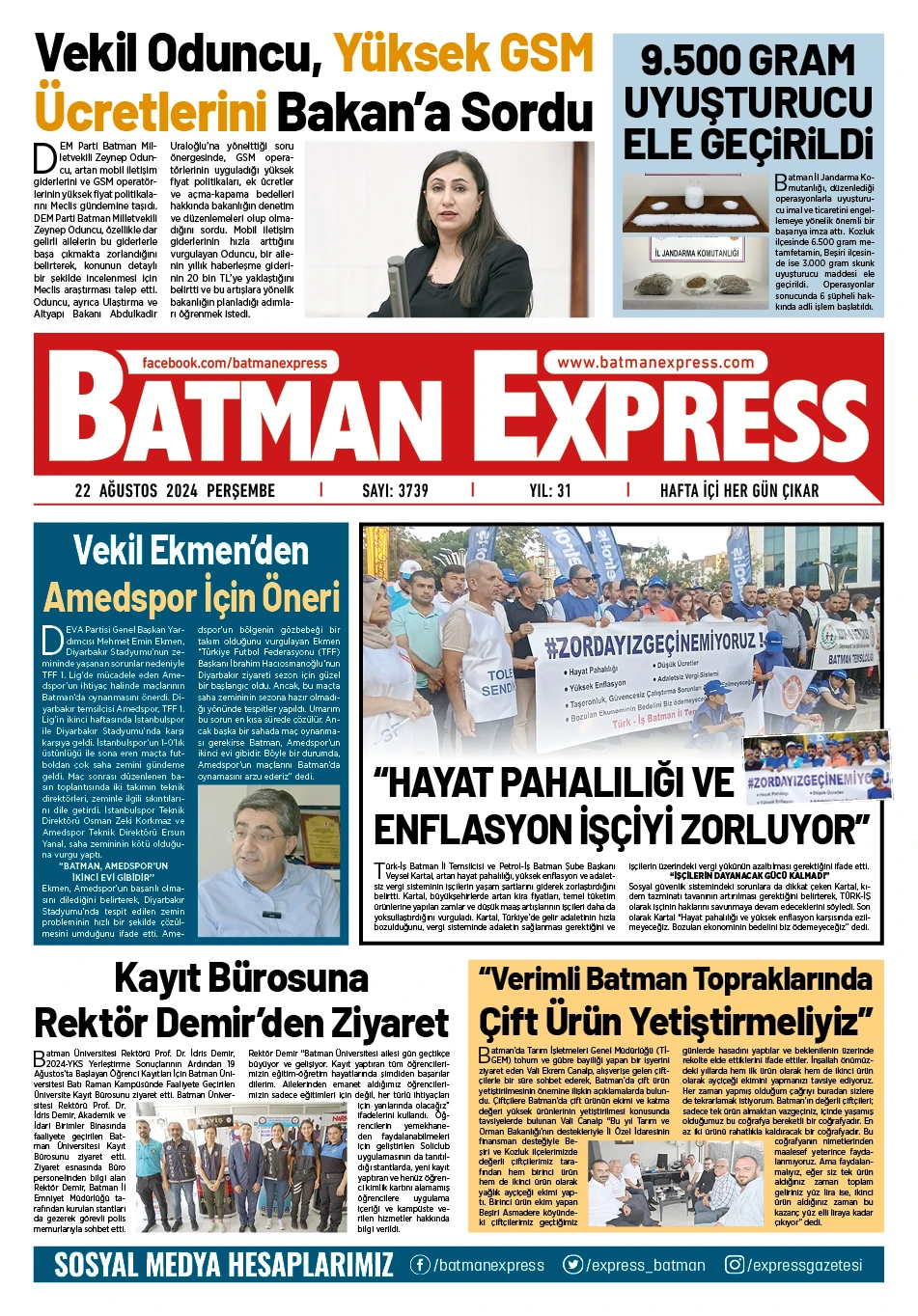 22 AĞUSTOS 2024 PERŞEMBE - Batman Express Gazetesi