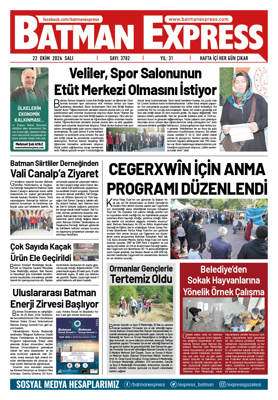 22 EKİM 2024 SALI - Batman Express Gazetesi