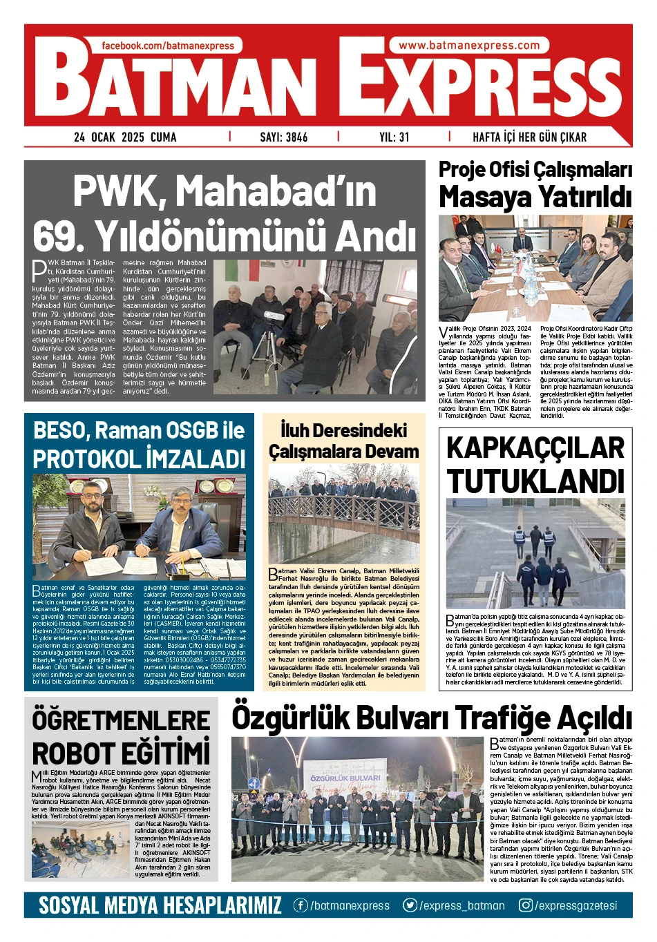 24 OCAK 2025 CUMA - Batman Express Gazetesi
